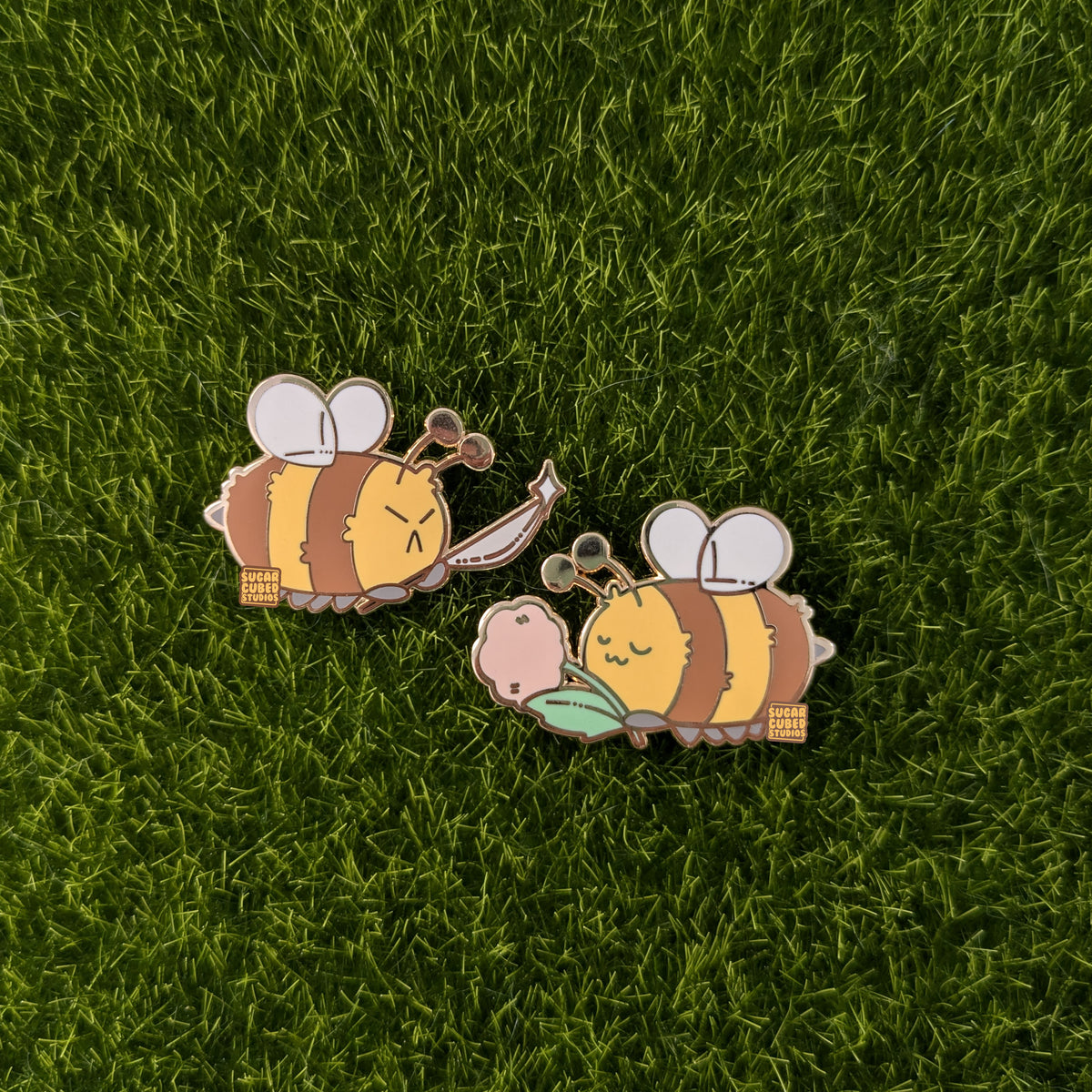 The Angy and Peace Bee - Enamel Pins – Sugar [Cubed]³ Studios